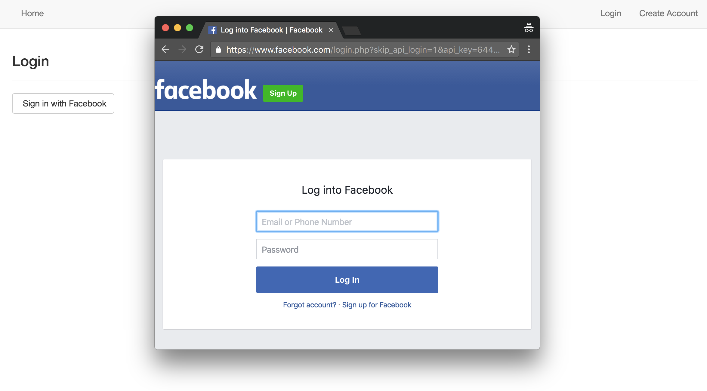 Facebook Login HTTPS Facebook Login HTTPS